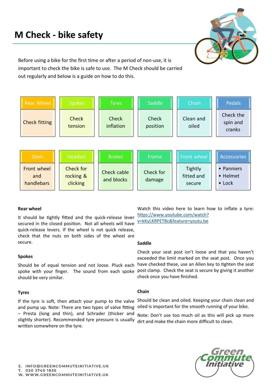 Information packs for Cycle to Work Scheme - Green Commute Initiative